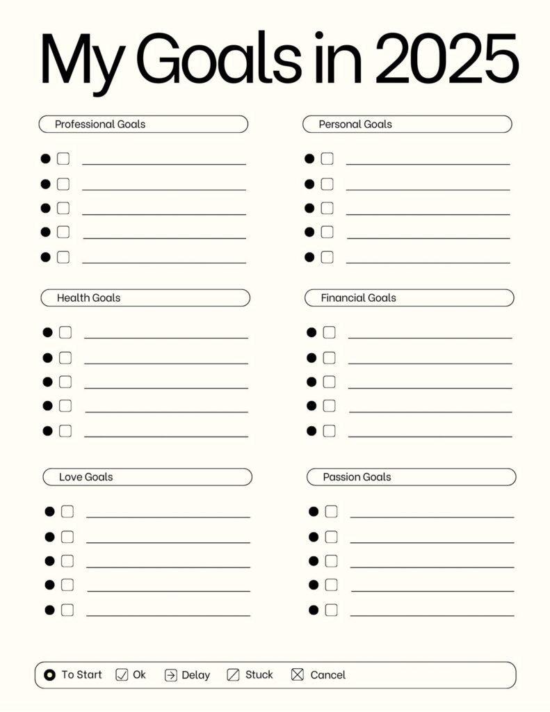 Free Printable Goal Planner - Printable Chart Template