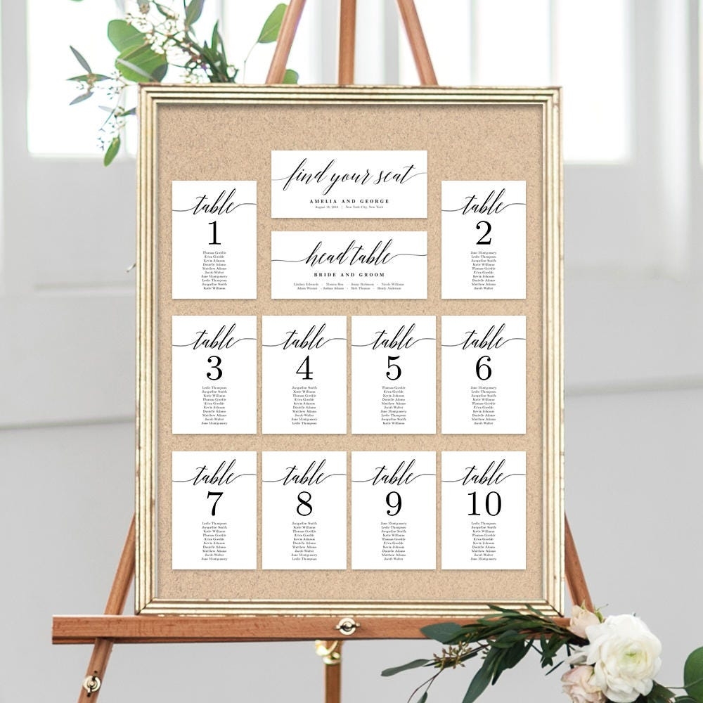 Seating Table Chart Template - Printable Chart Template