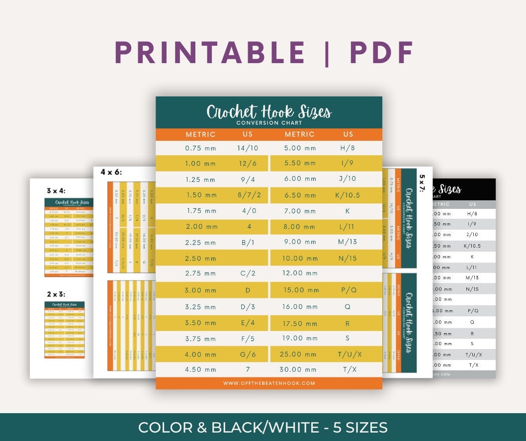 Printable Hook Chart - Printable Chart Template