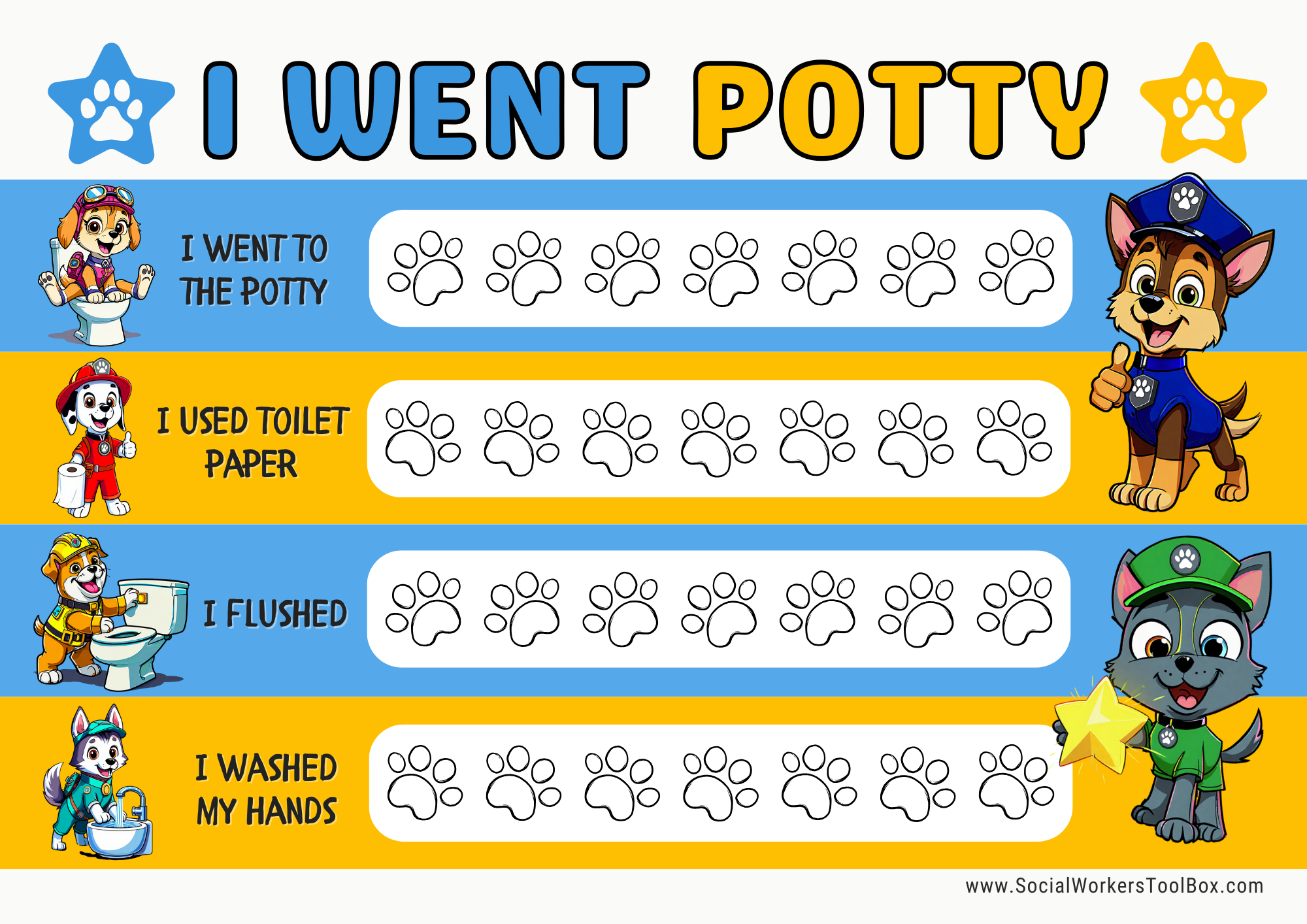 Potty Training Visual Chart Printable Free - Printable Chart Template