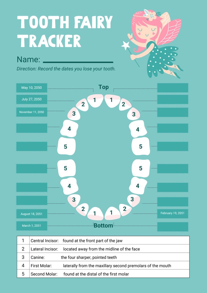 Printable Tooth Tally Chart - Printable Chart Template