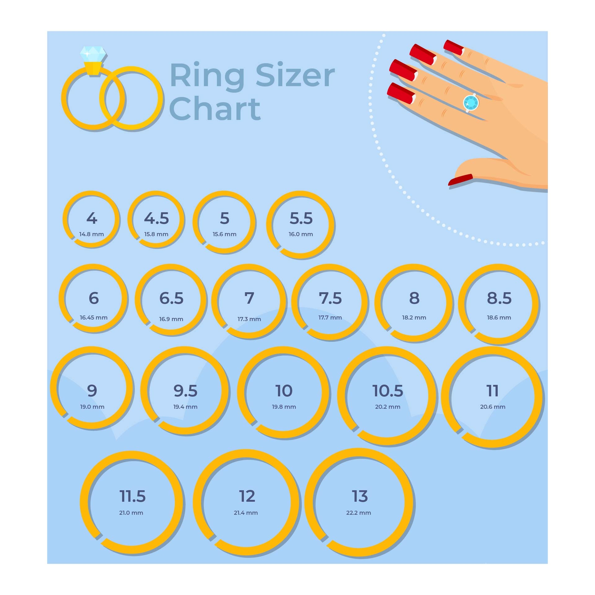 Printable Silicone Ring Size Chart - Printable Chart Template