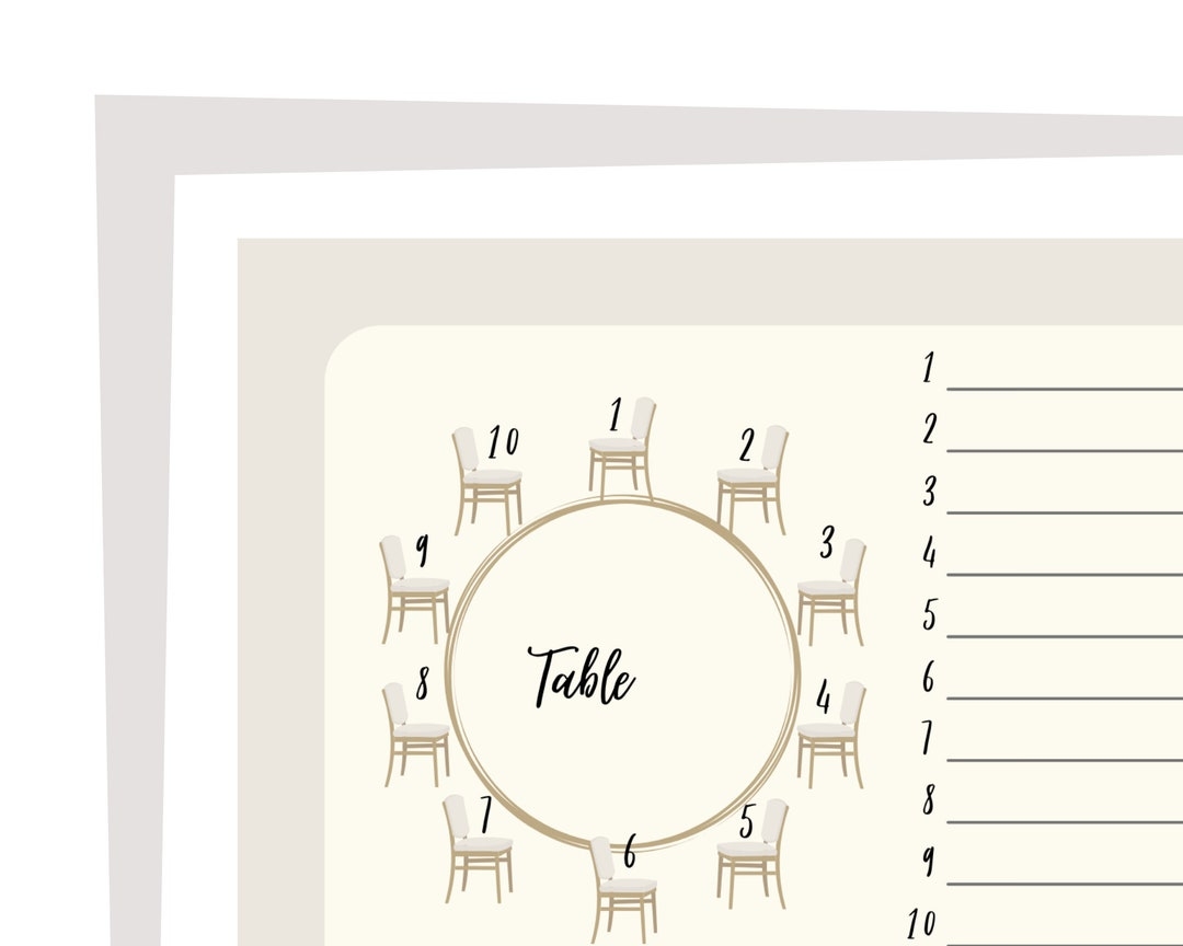 Free Printable Round Table Seating Chart - Printable Chart Template